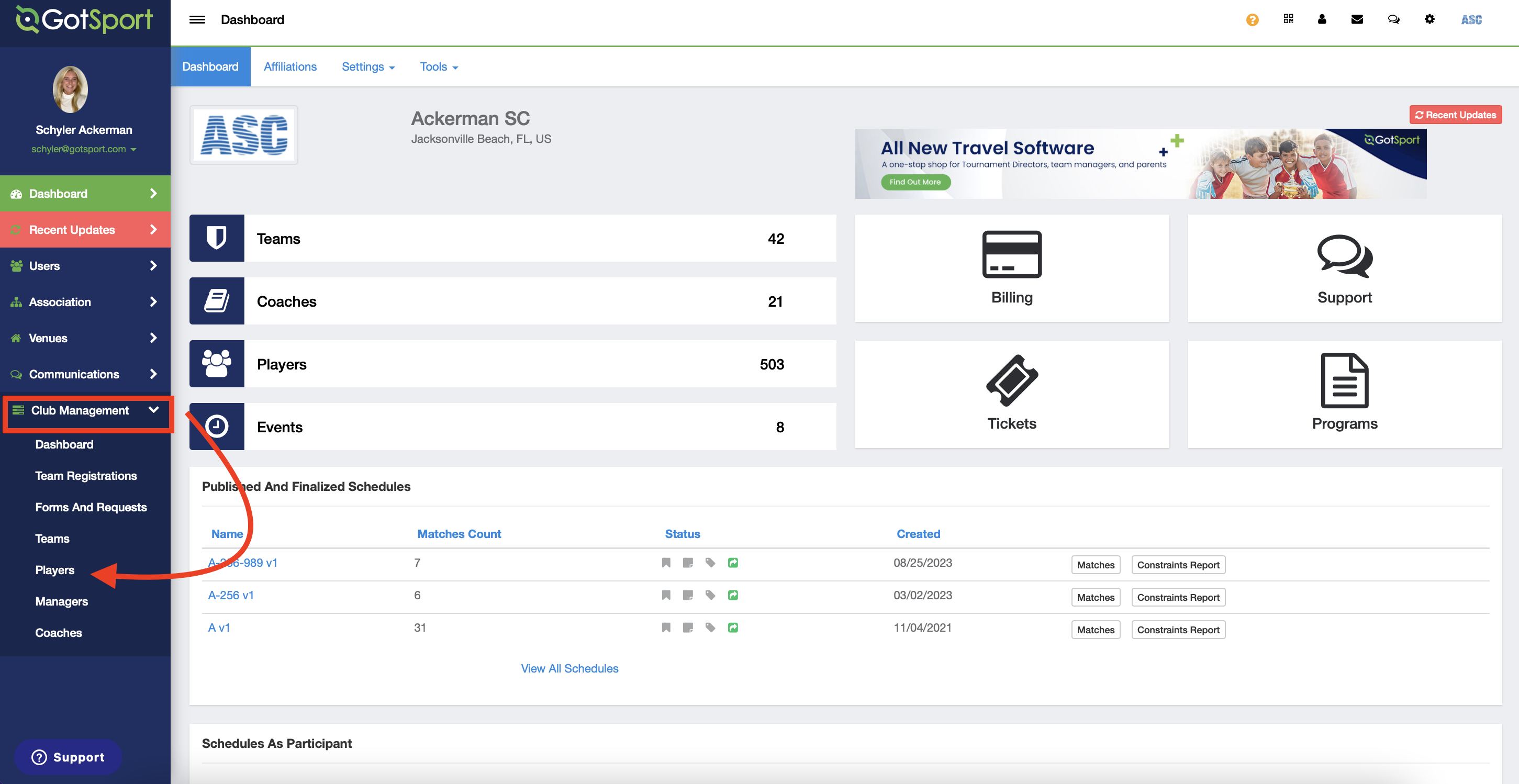 As an Admin - Submitting Direct Registrations for Players Using Programs